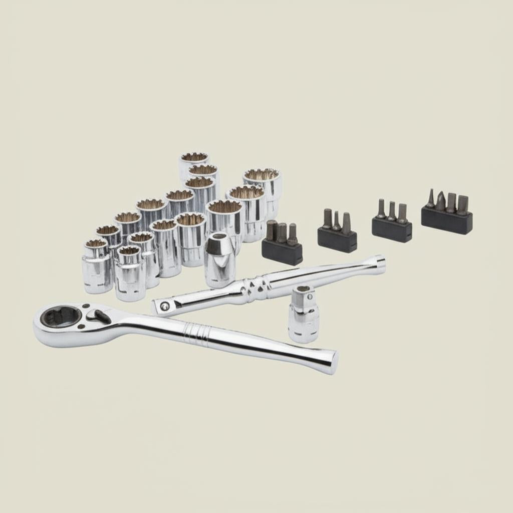 Husky 3/8 in. Drive 6-Point Pass-Thru Ratchet and Socket Set (28-Piece – Super Arbor