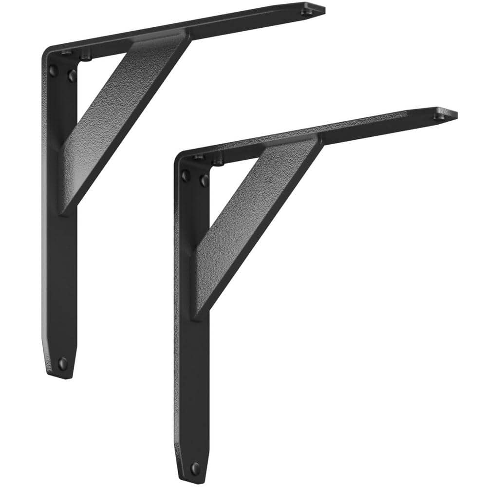 Jetstream 10 in. L Black Iron Heavy Duty Shelf Bracket (2-Pack) – Super Arbor