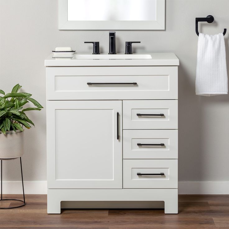 White Single Sink Vanitynull