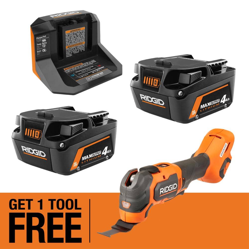 RIDGID 18V MAX Output Starter Kit with (2) 4.0 Ah MAX Output Batteries – Super Arbor