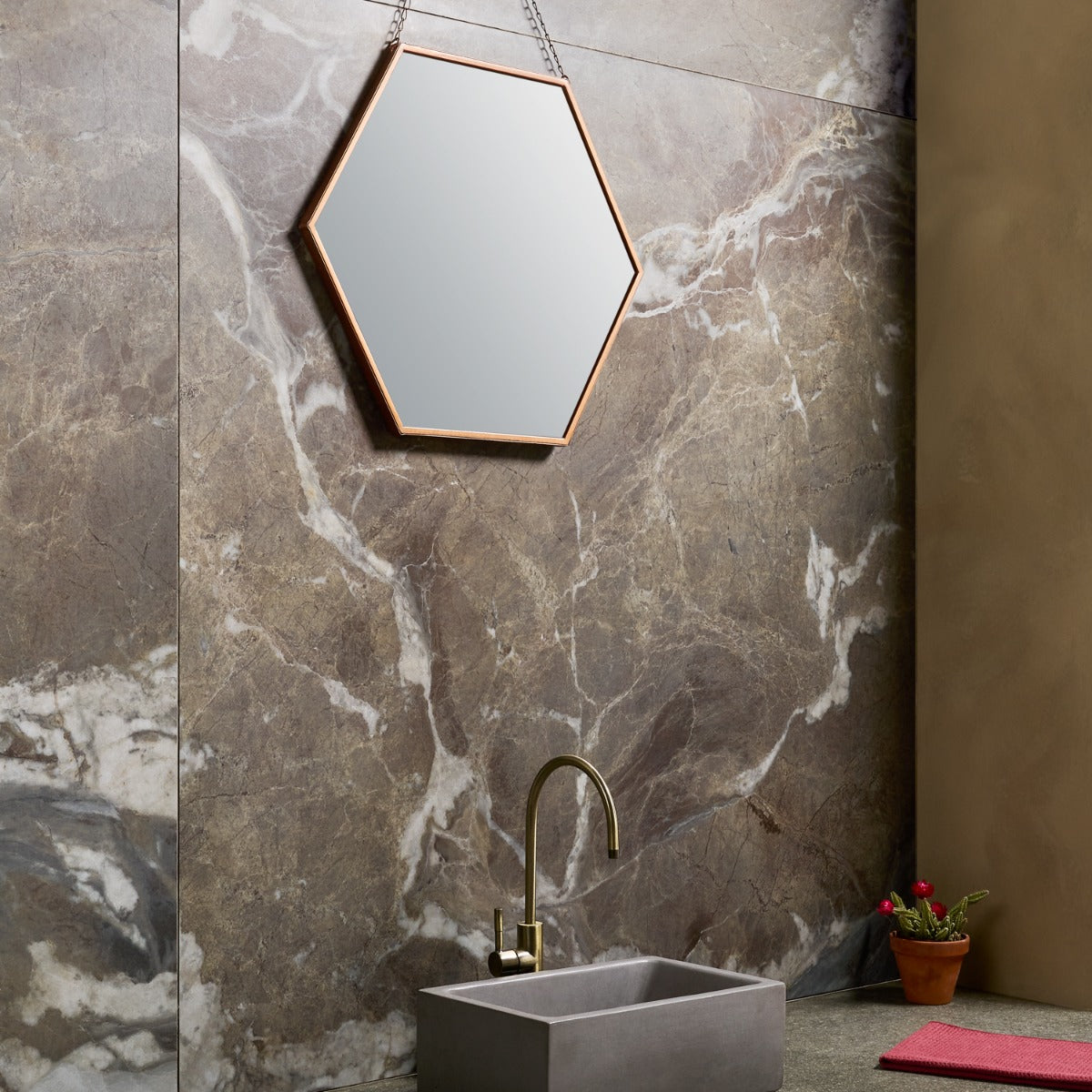 Tilebar Autograph Espresso Brown 48x48 Marble Look Satin Porcelain Til ...