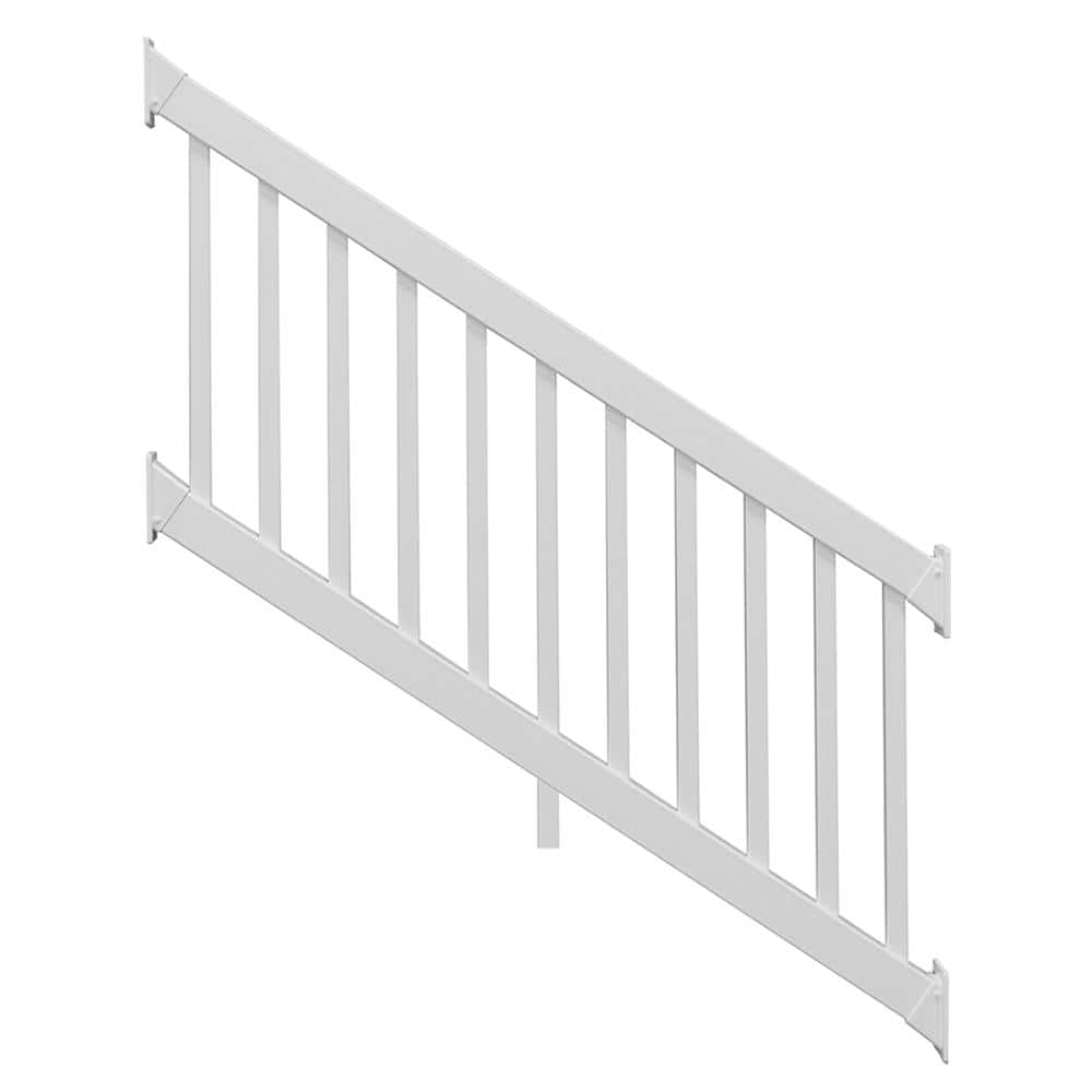 Weatherables Naples 3.5 ft. H x 8 ft. W White Vinyl Stair Railing Kit – Super Arbor