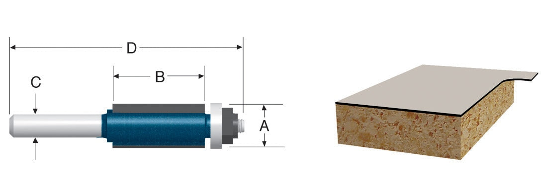 Bosch 3/8-in Carbide-Tipped Double Flush Trimmer Router Bit, 1/4-in Sh ...