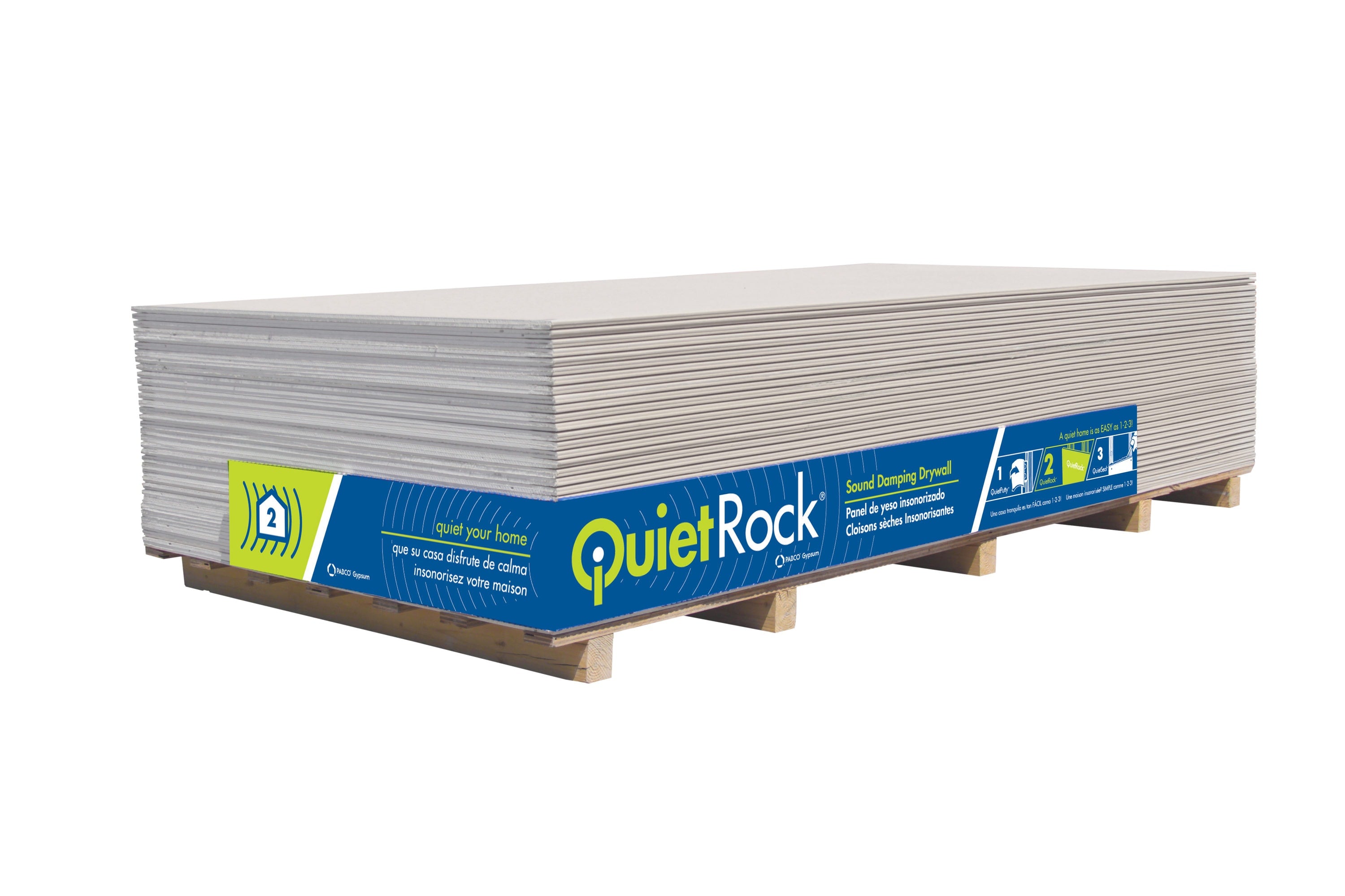 QuietRock 1/2-in x 4-ft x 8-ft 500 Regular Drywall Panel – Super Arbor