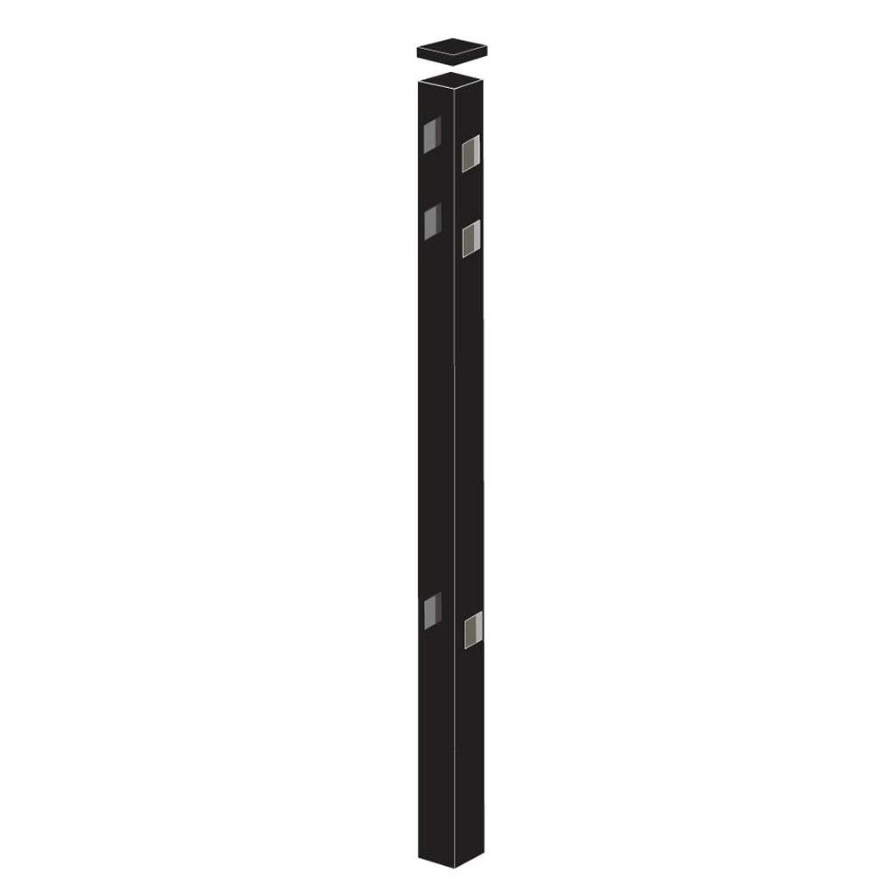 Freedom Providence 6-ft H x 2-in W Black Aluminum Spaced Picket Presse ...