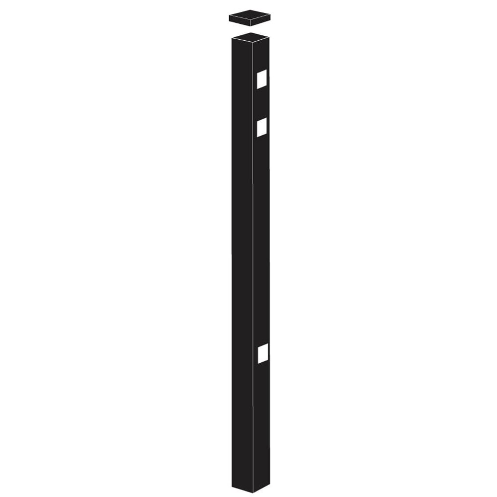 Freedom Providence 6-ft H x 2-in W Black Aluminum Spaced Picket Presse ...
