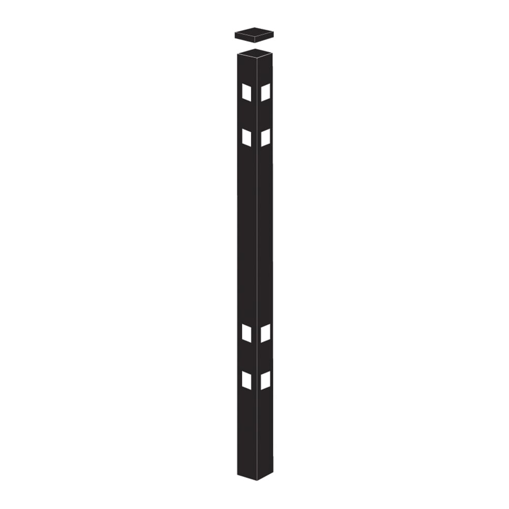 Freedom Providence 9-ft H x 2-in W Black Aluminum Spaced Picket Presse ...