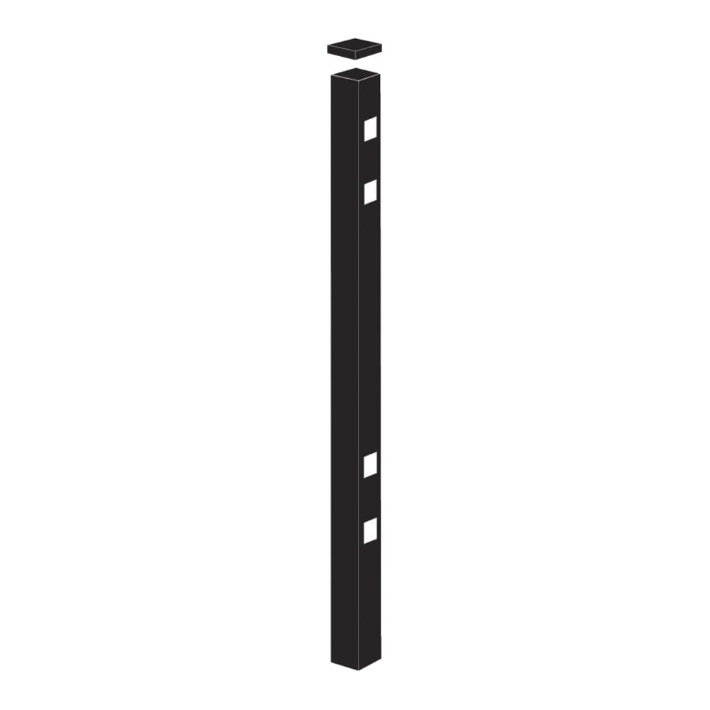 Freedom Providence 9-ft H x 2-in W Black Aluminum Spaced Picket Presse ...
