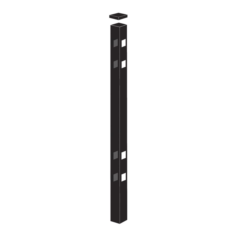 Freedom Providence 9-ft H x 2-in W Black Aluminum Spaced Picket Presse ...