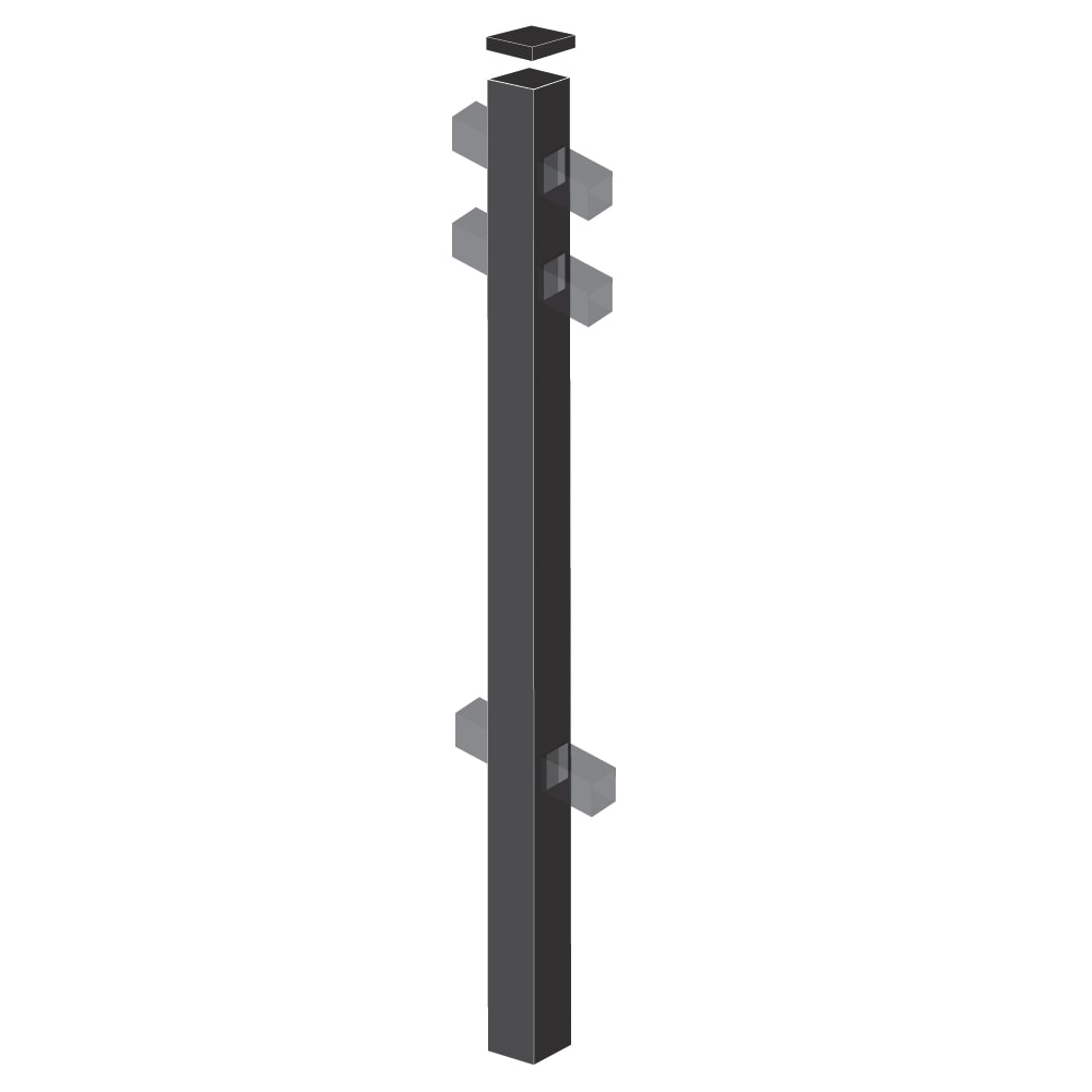 Freedom Providence 7-ft H x 2-in W Black Aluminum Spaced Picket Presse ...