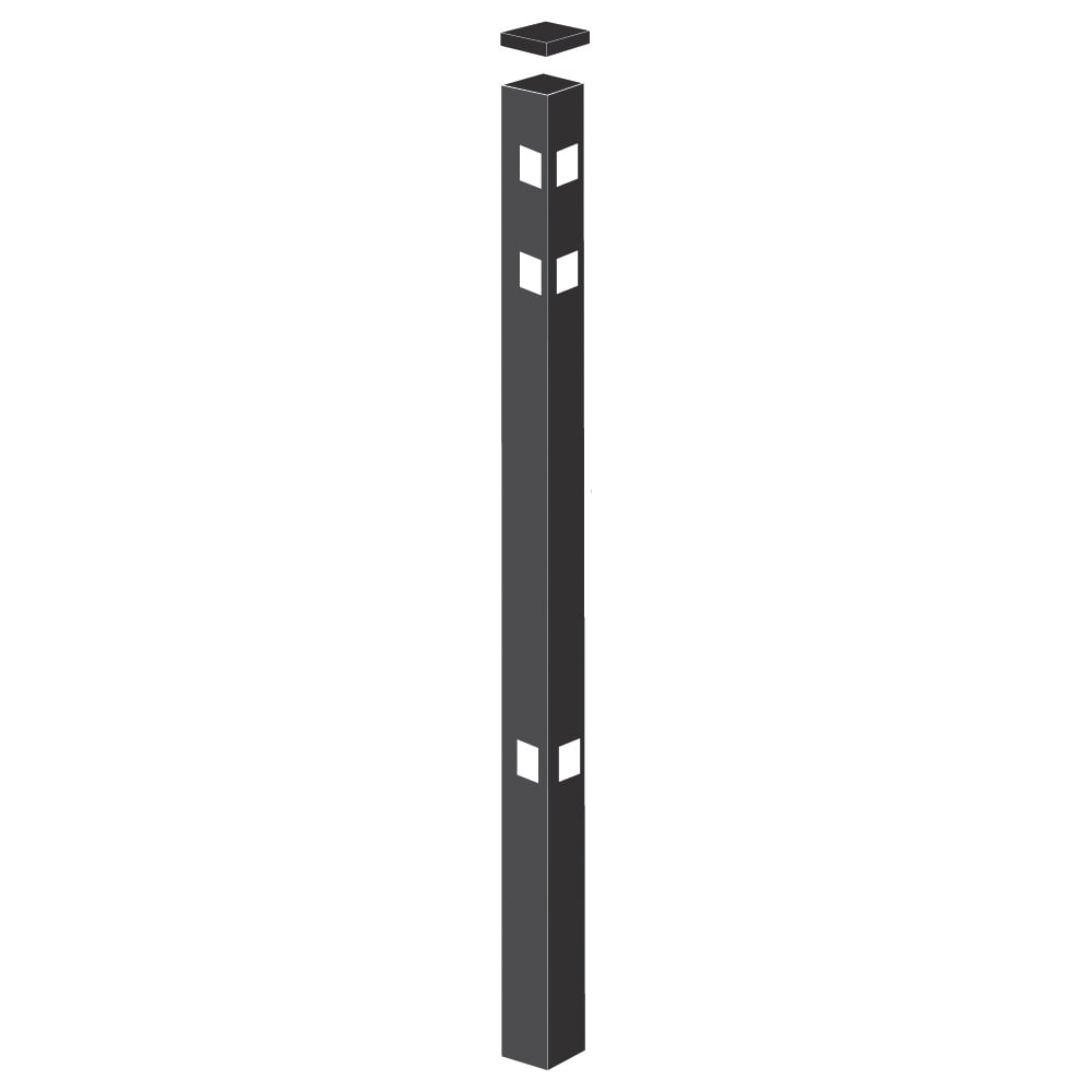 Freedom Providence 7-ft H x 2-in W Black Aluminum Spaced Picket Presse ...