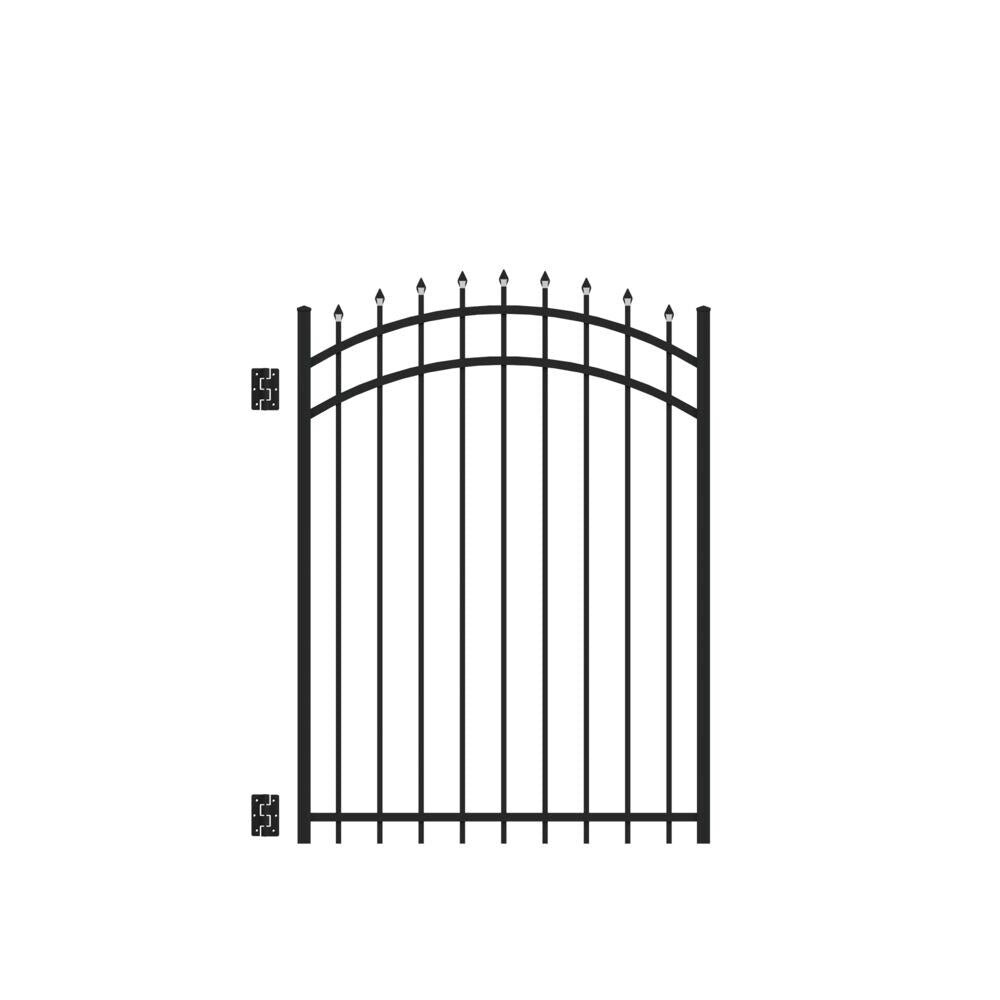 Freedom Providence 5-ft H x 4-ft W Black Aluminum Spaced Picket Decora ...