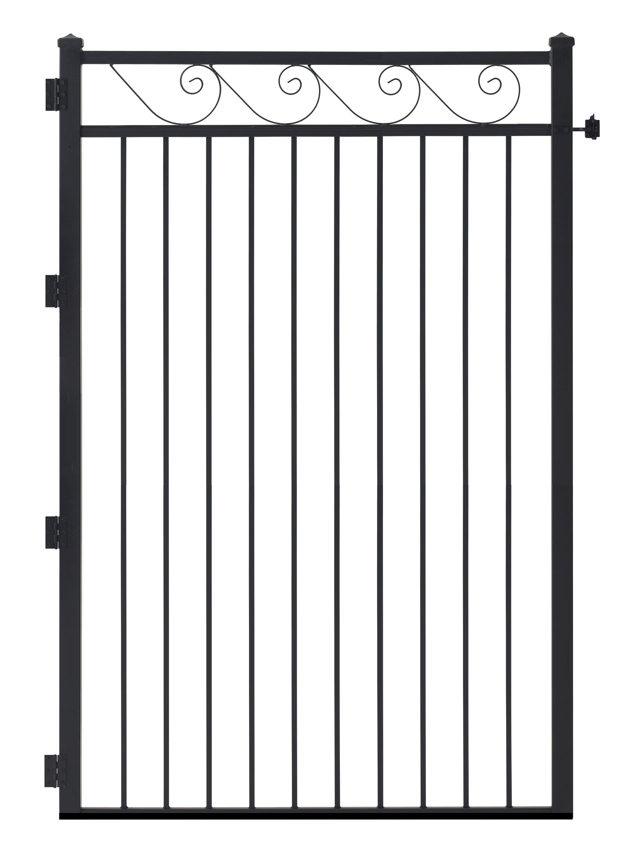 Gilpin 6-ft H x 4-ft W Black Steel Decorative Metal Straight-top Decor ...