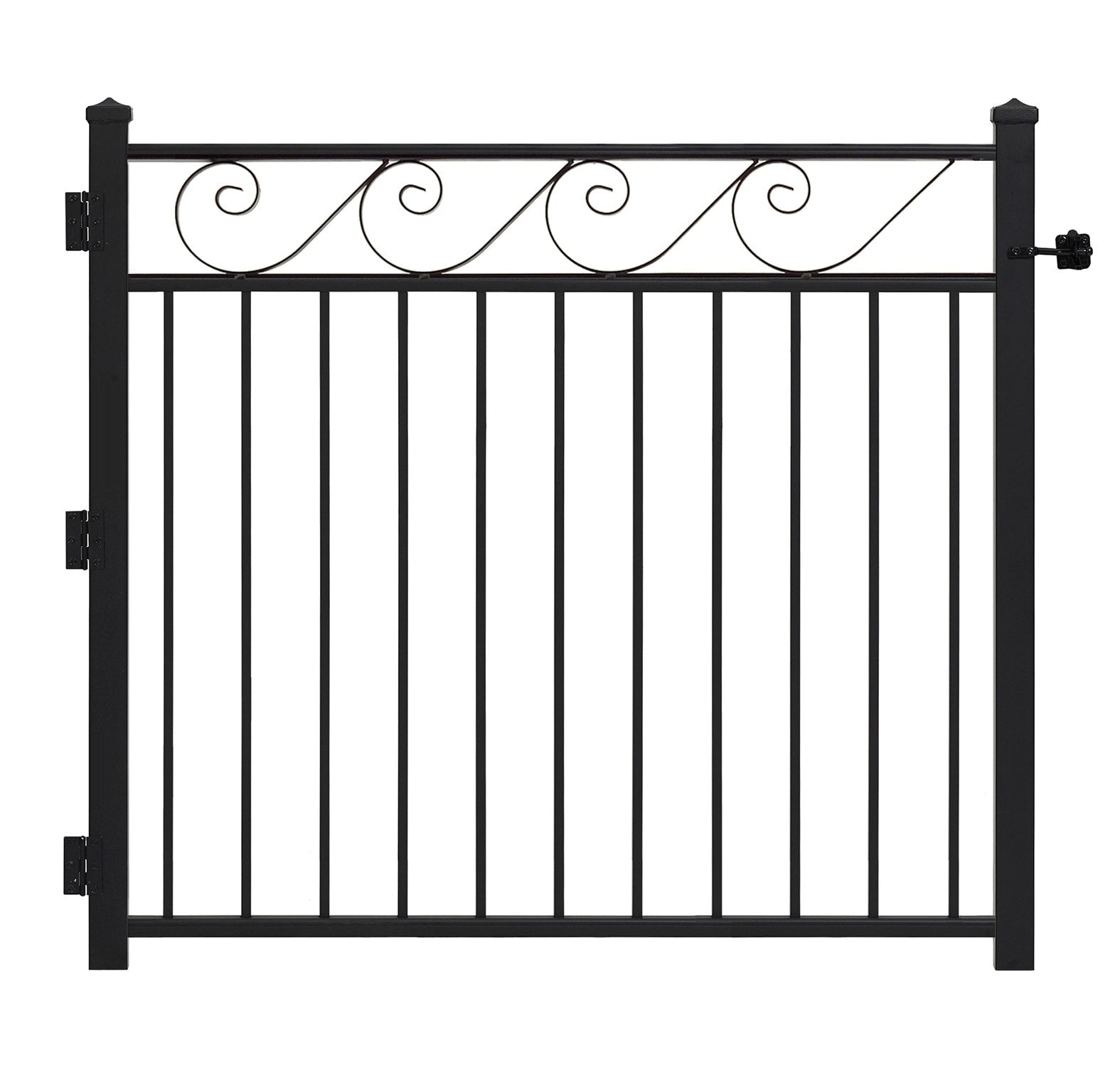 Gilpin 4-ft H x 47-in W Black Steel Decorative Metal Straight-top Deco ...