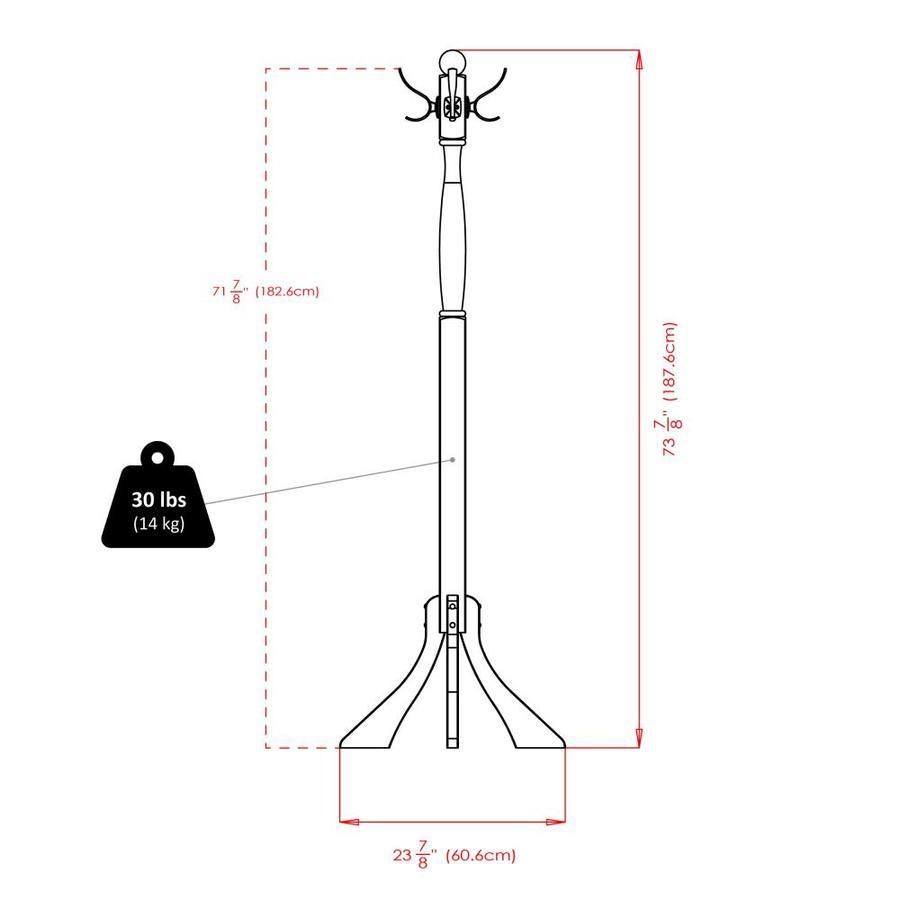 Winsome Wood Sherlock Walnut 8-Hook Coat Stand – Super Arbor
