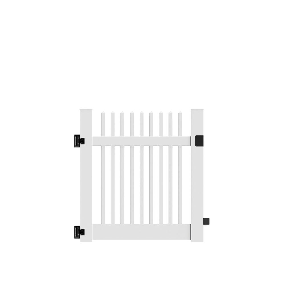Freedom Keswick 4-ft H x 4-ft W White Vinyl Fence Gate Kit (Unassemble ...