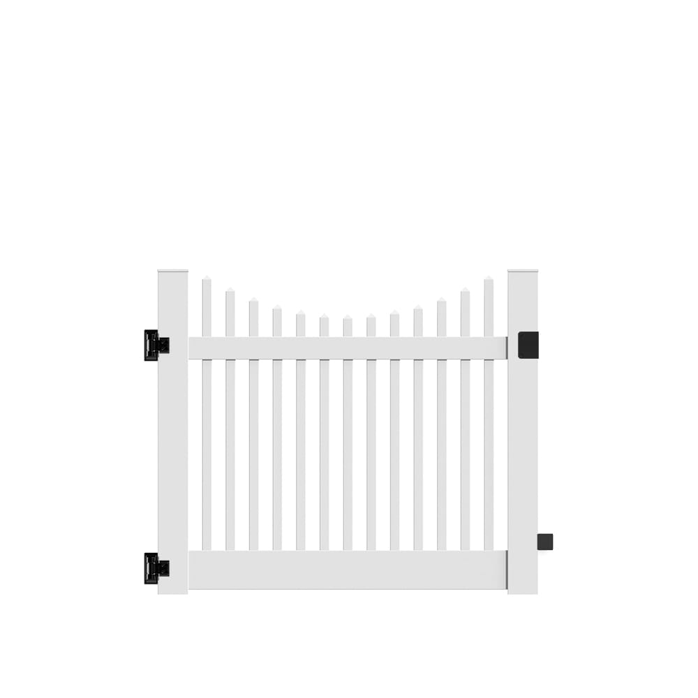 Freedom Keswick Scallop 4-ft H x 5-ft W White Vinyl Fence Gate Kit (Un ...