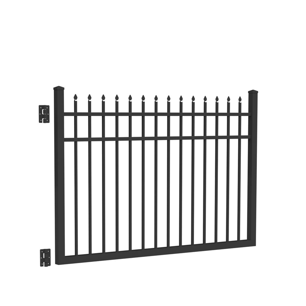 Freedom Providence Black Aluminum Spaced Picket Arched-top Decorative ...