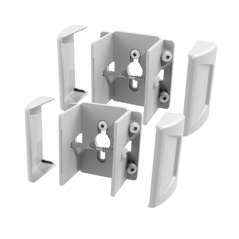 Freedom Set and Secure 3-in White Vinyl Bracket For Vinyl Fence 2-Pack ...