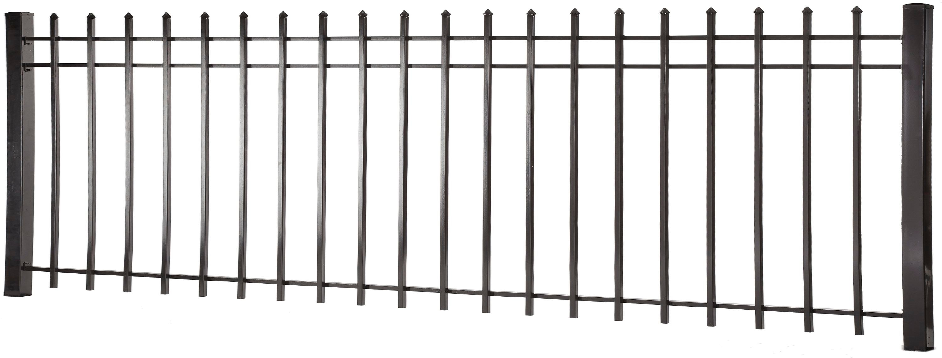 Lafayette 3-ft H x 8-ft W Black Steel Decorative Fence Panel – Super Arbor