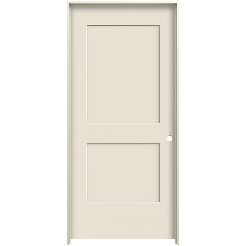 JELD-WEN Monroe 32-in x 80-in Primed 2-Panel Square Solid Core Molded ...