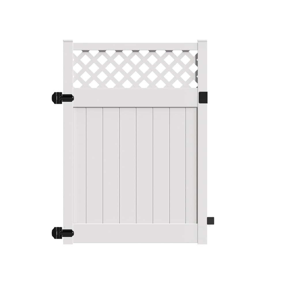 Freedom Conway 6-ft H x 5-ft W White Vinyl Fence Gate Kit (Unassembled ...