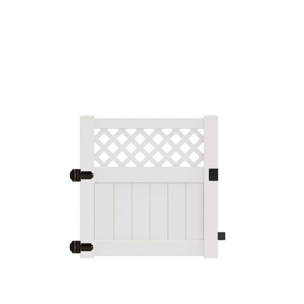 Freedom Conway 4-ft H x 4-ft W White Vinyl Fence Gate Kit (Unassembled ...