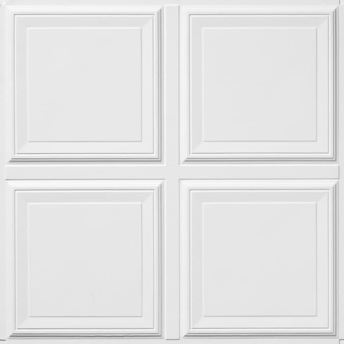 Armstrong Ceilings 2-ft x 2-ft Raised Panel HomeStyle White Mineral Fi ...
