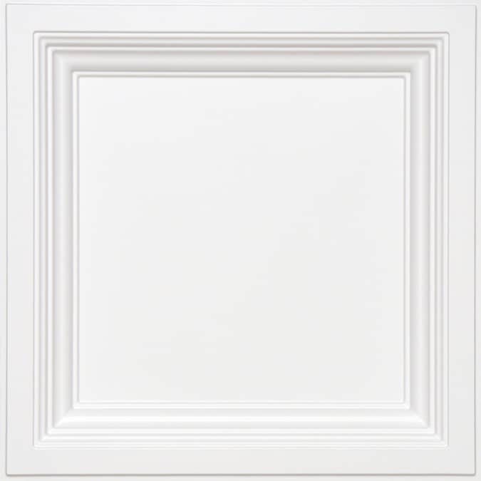 Armstrong Ceilings 2-ft x 2-ft Easy Elegance White PVC Drop Ceiling Ti ...