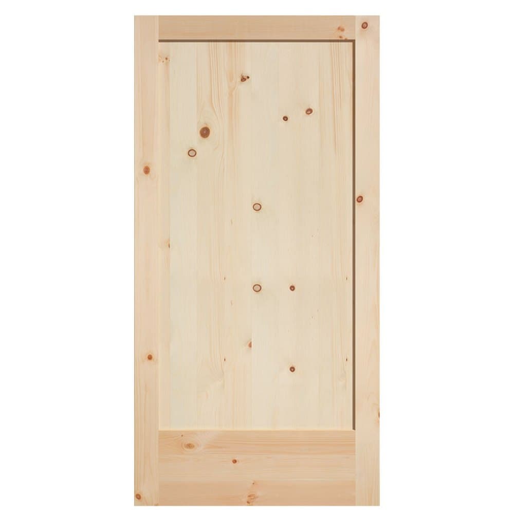 Masonite Traditional 42-in x 84-in Natural 1-Panel Unfinished Knotty P ...