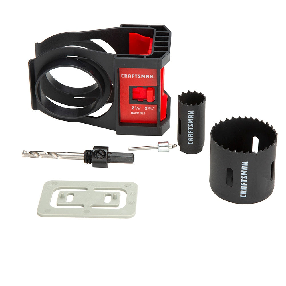 CRAFTSMAN 6‑Piece Bi‑Metal Arbored Door Lock Installation Kit with Sof ...