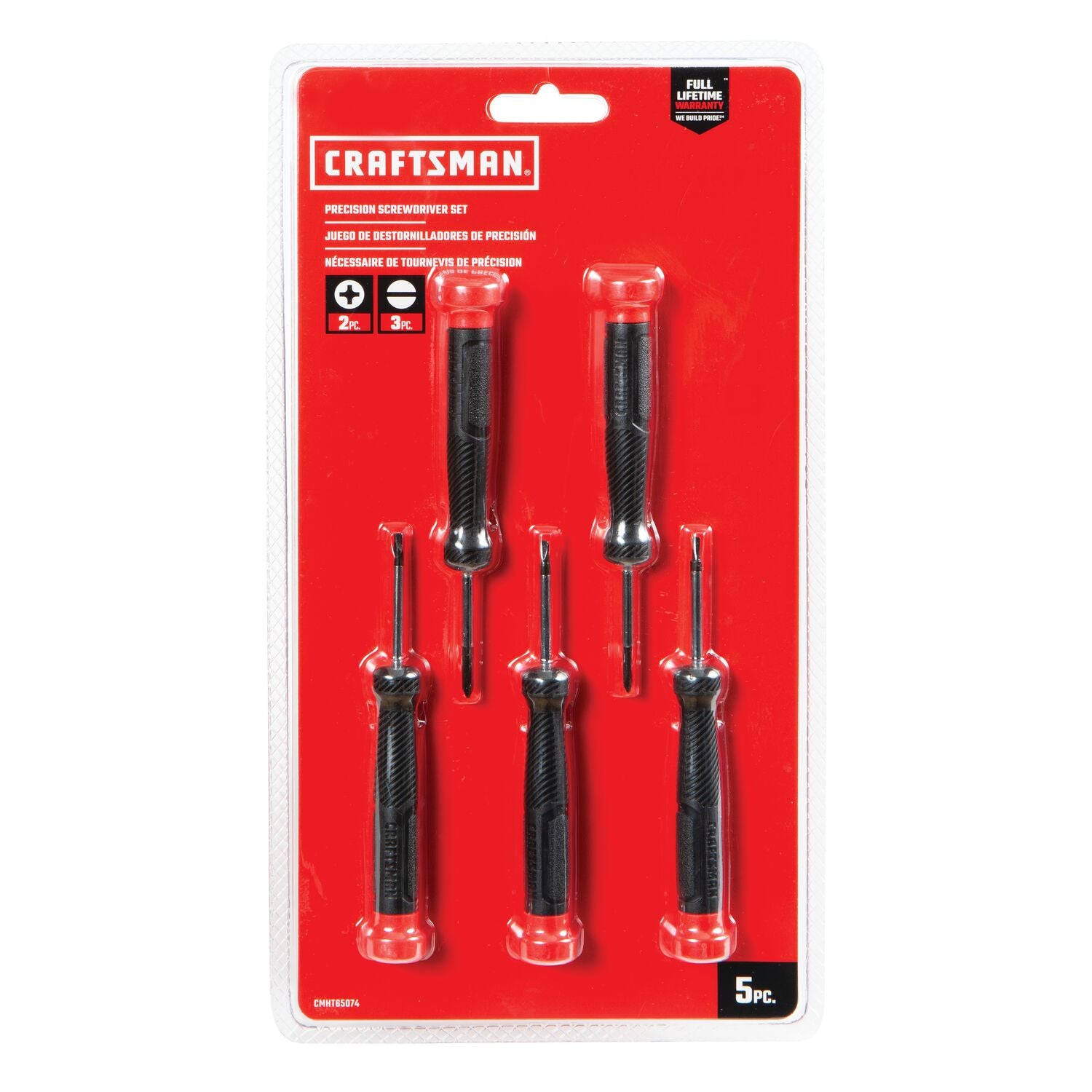 CRAFTSMAN 5-Piece Bi-Material Handle Precision Screwdriver Set, 1-1/2 ...