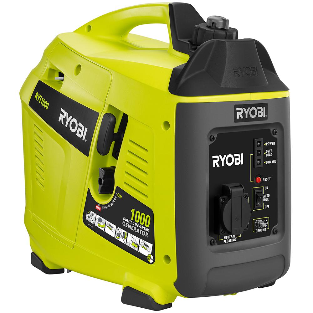 RYOBI 1,000 Starting Watt Gasoline Powered Portable Generator with Dig ...