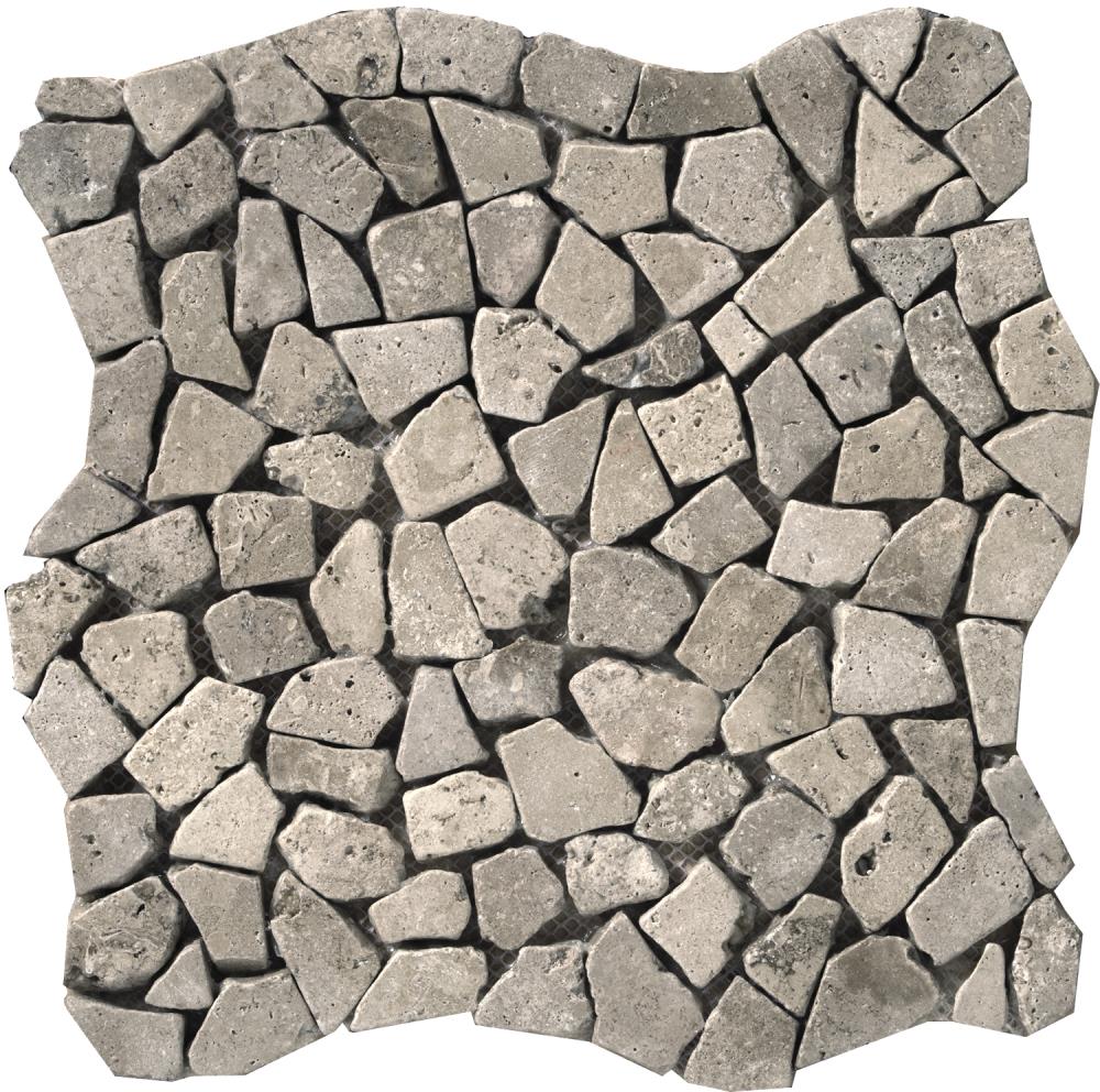 Emser Travertine Pebble 10-Pack Silver Natural Stone Travertine Border ...
