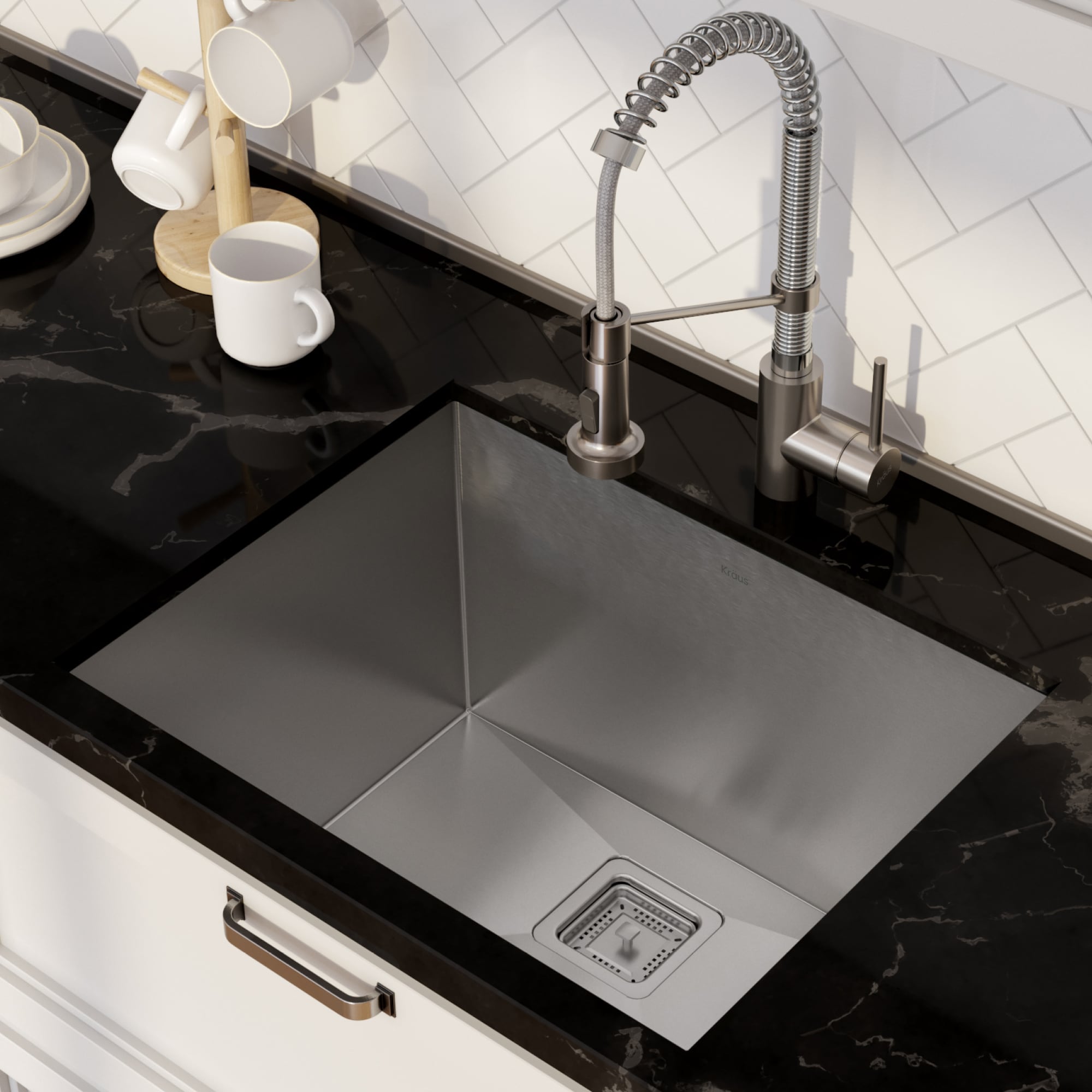 Kraus Stainless Steel Undermount Laundry Sink with Faucet and Drain ...