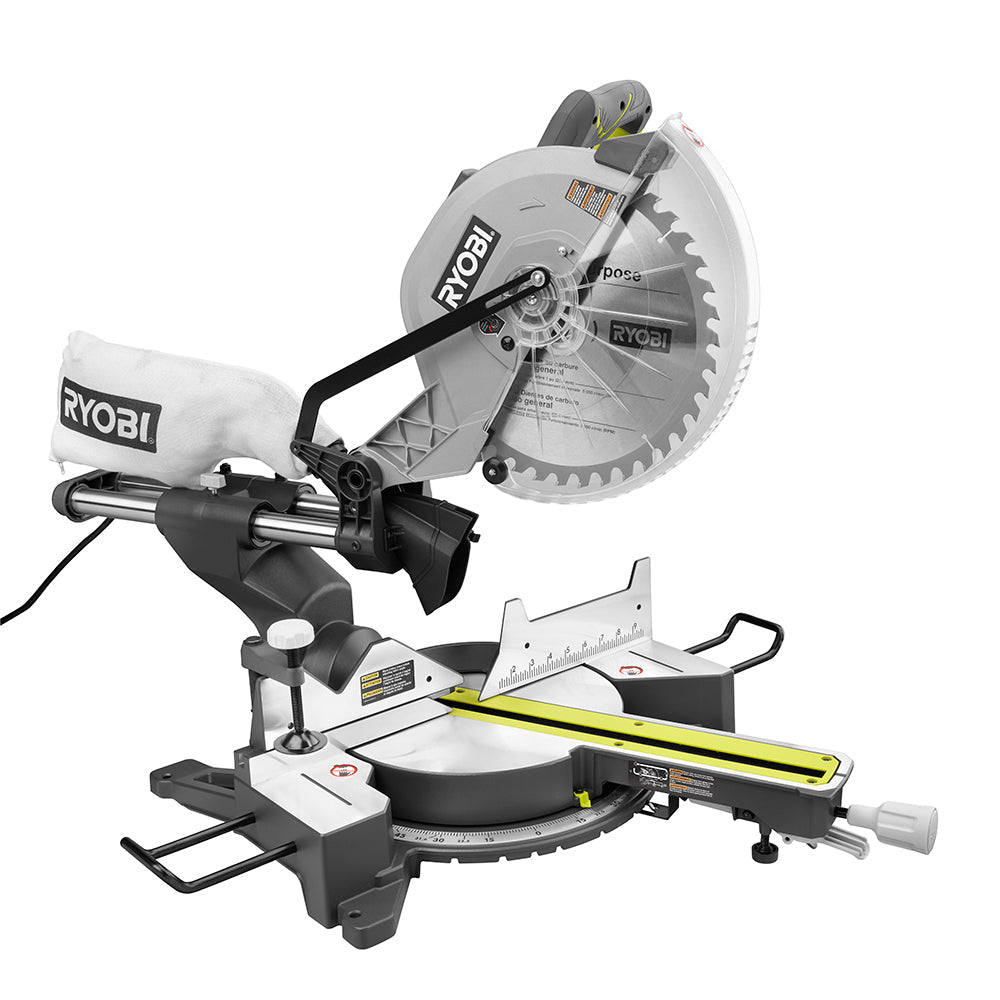 RYOBI 12 in. Sliding Miter Saw with LED (TSS121) – Super Arbor