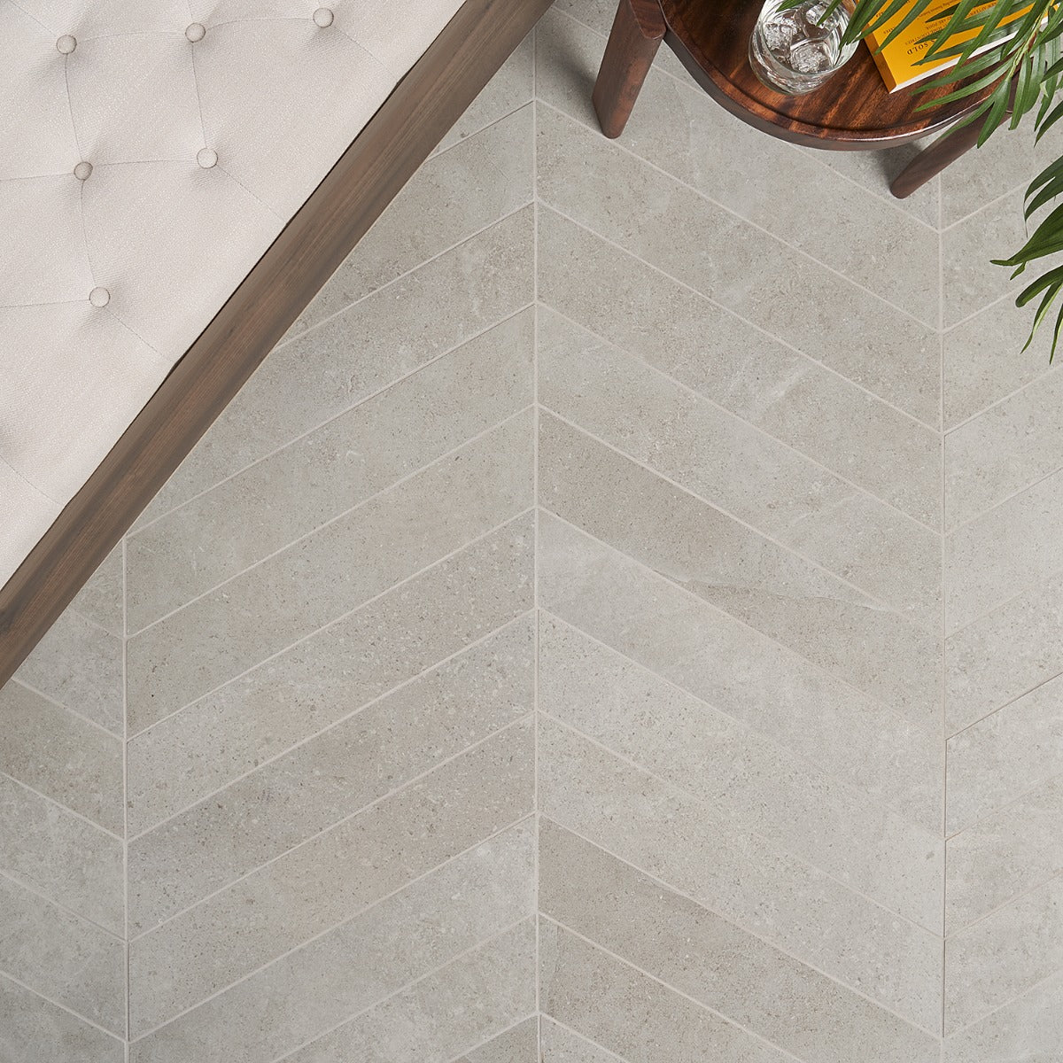 Lux Tile New Rock Fumo Light Gray 4x21 Chevron Matte Porcelain Tile ...