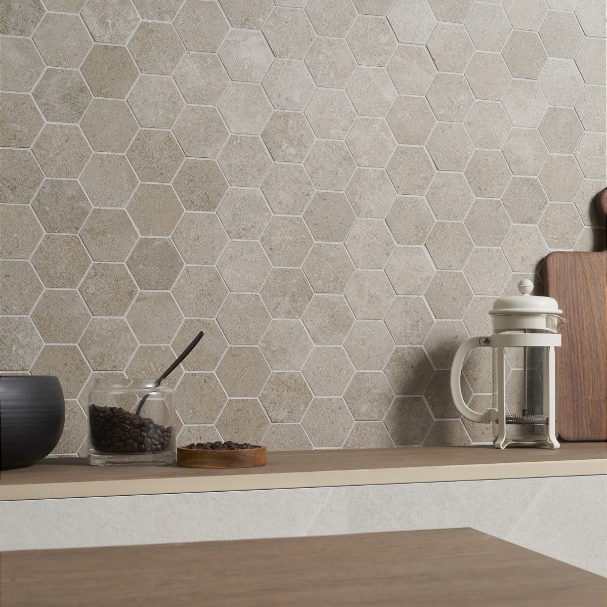 Lux Tile New Rock Tortora Beige 3" Hex Matte Porcelain Mosaic Tile ...