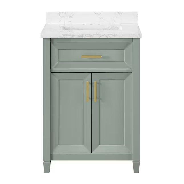allen + roth Lancashire 24-in Sage Green Undermount Single Sink Bathro ...