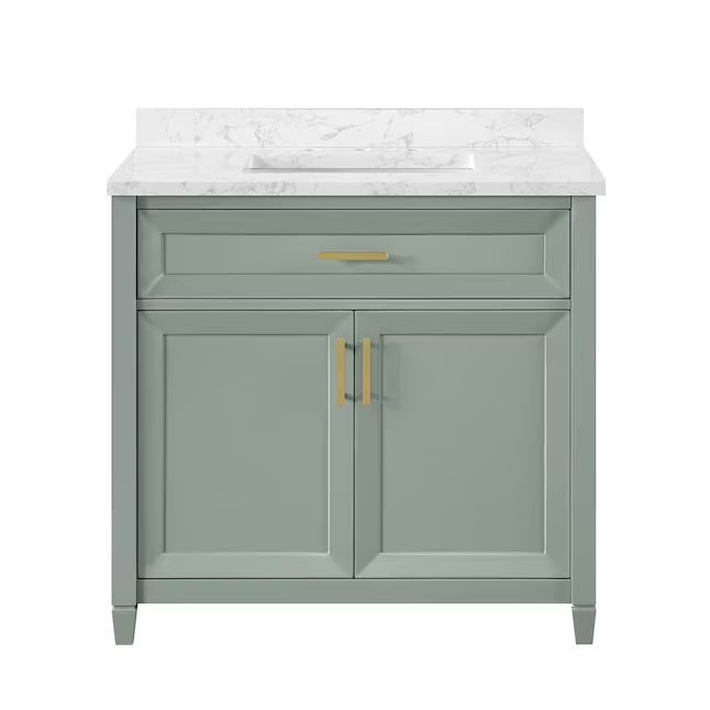 allen + roth Lancashire 36-in Sage Green Undermount Single Sink Bathro ...