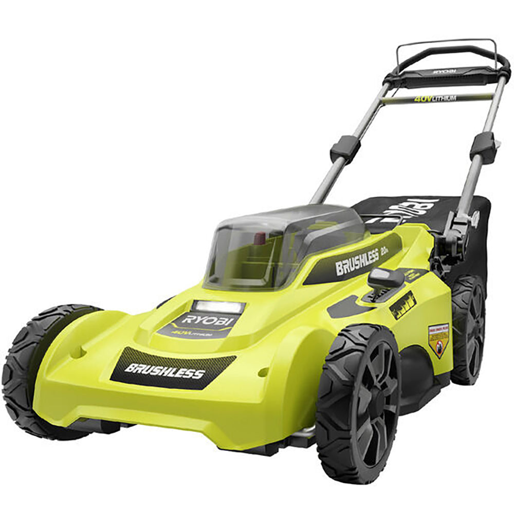 RYOBI 20 in. 40-Volt Brushless Lithium-Ion Cordless Walk-Behind Push L ...