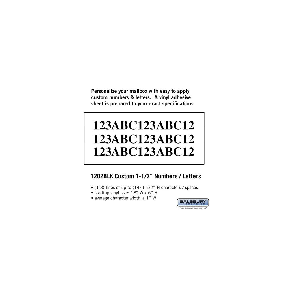 Custom Black Vinyl Numbers and Letters - Horizontal - 1.5 Inches High ...