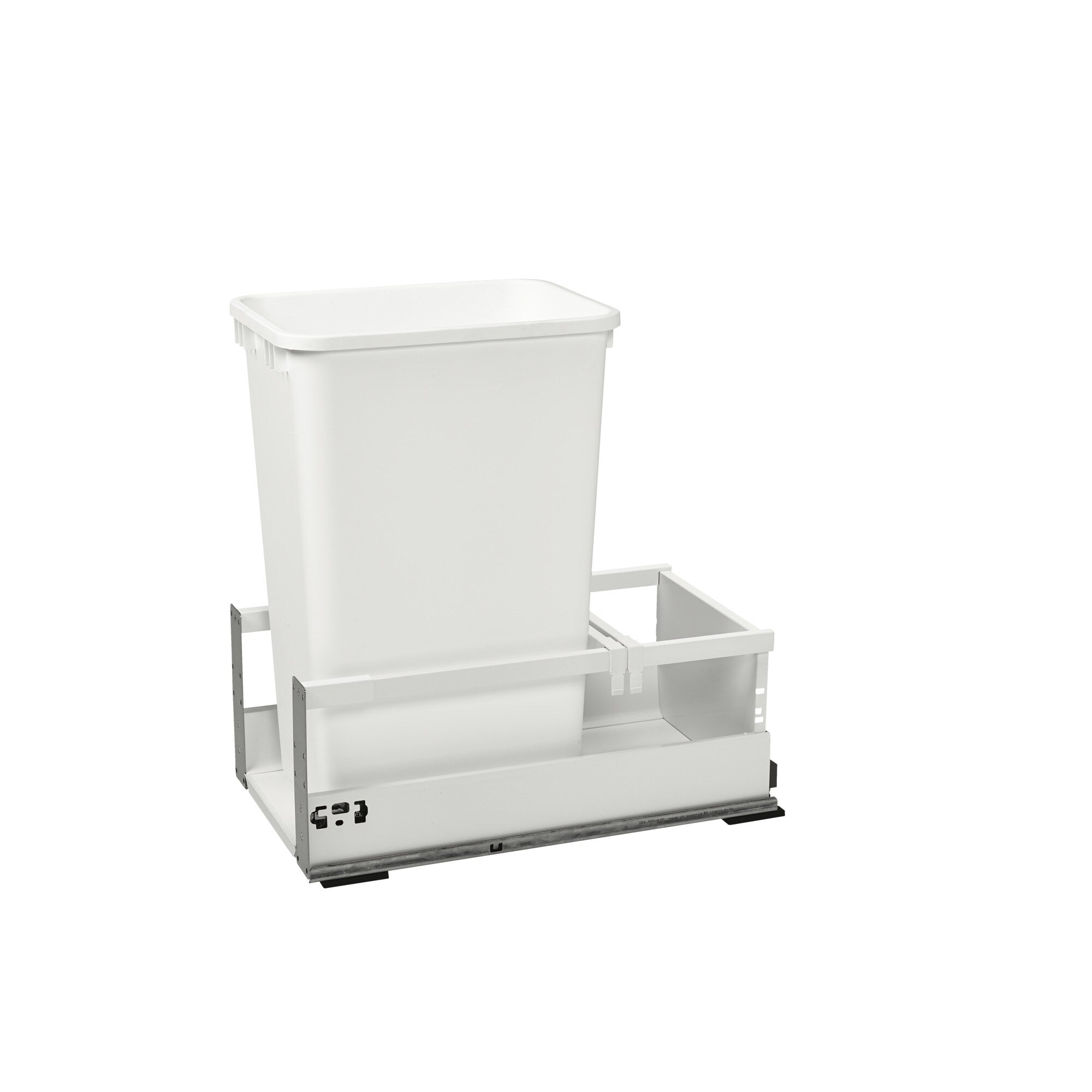 Rev-A-Shelf 50-Quart Plastic Soft-Close Single Pull-Out Trash Can, Doo ...