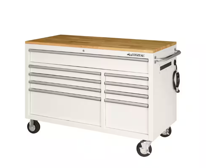 52 in. W x 25 in. D Standard Duty 9-Drawer Mobile Workbench Tool Chest ...