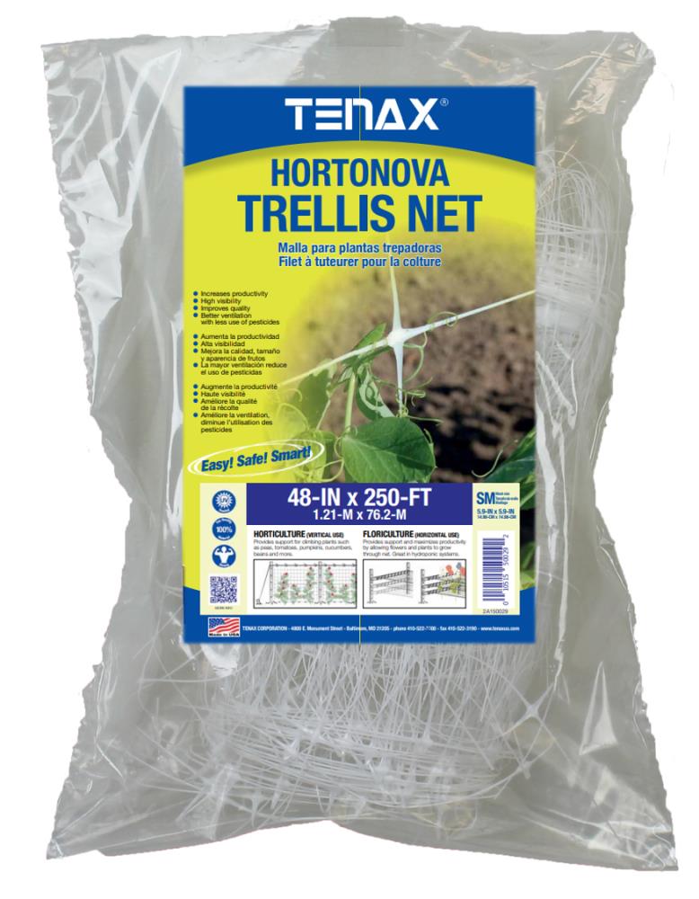 Tenax Hortonova Trellis Net 4-ft x 250-ft White Plastic Safety Netting ...