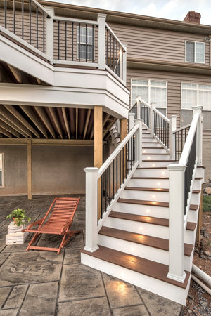 Trex Enhance 6-ft x 42-in Classic White Composite Deck Stair Rail Kit ...