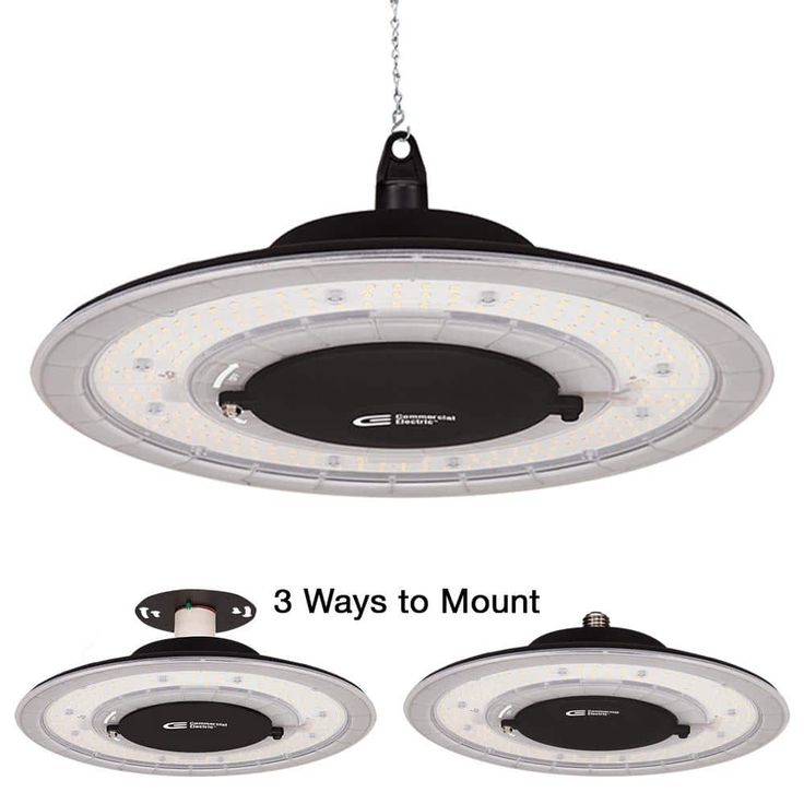 Commercial Electric 12 in. 12000 Lumens 100-Watt Lightweight Round Int ...