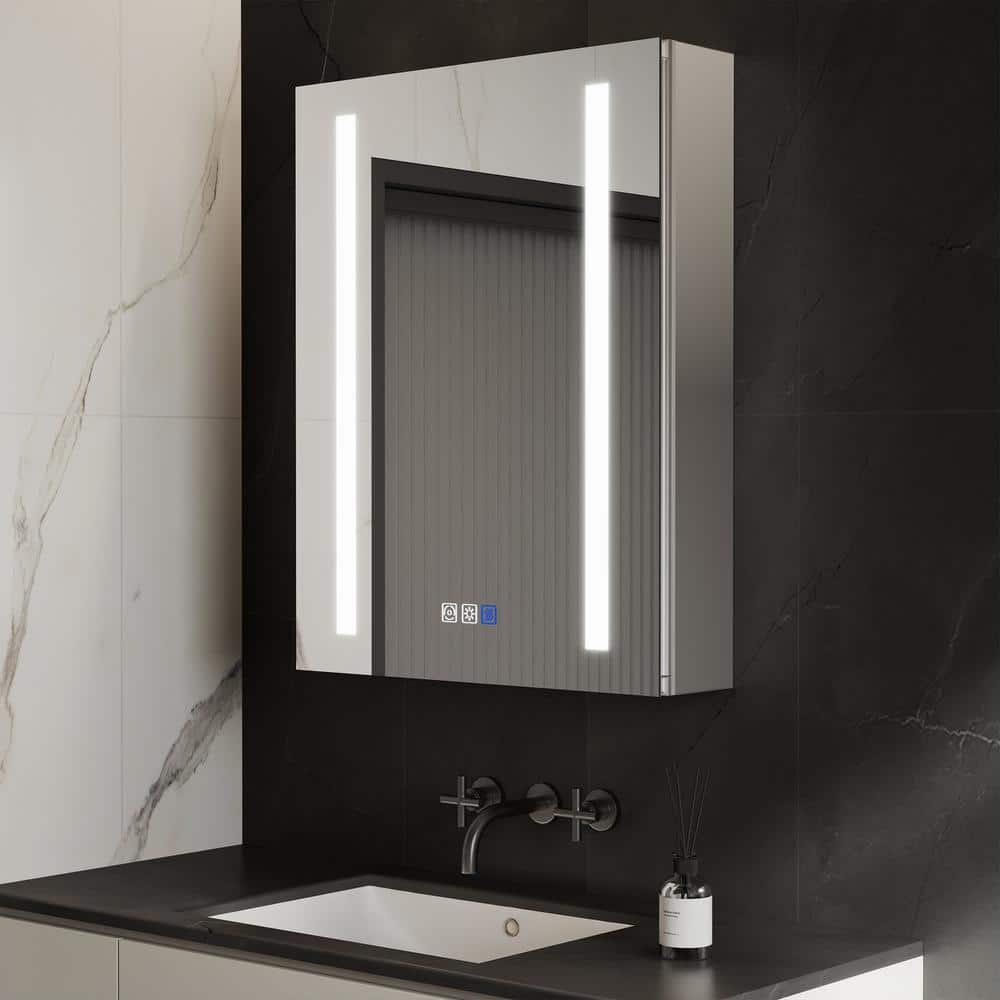 GroGro Glare 20 in. W x 26 in. H Rectangular Aluminum Recessed/Surface ...