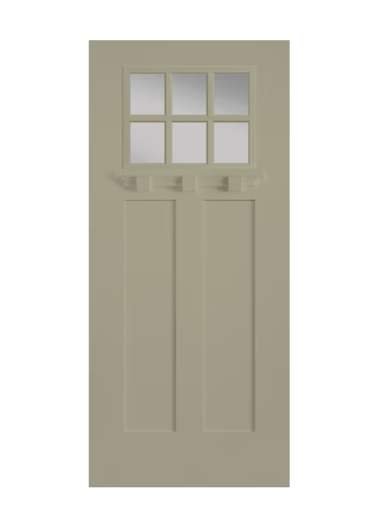 Pella 36-in x 80-in Fiberglass Craftsman Right-Hand Inswing Sage Paint ...