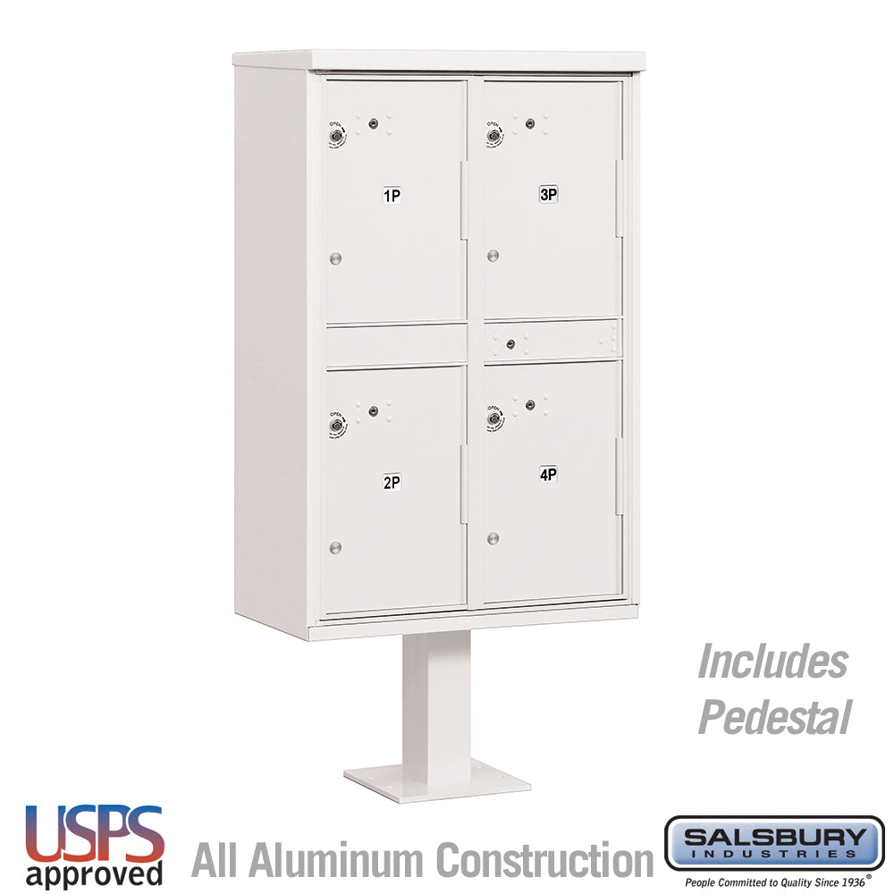 Outdoor Parcel Locker with 4 Compartments in White for Secure Package ...